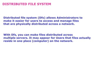 Dfs And Disk Quota | PPT