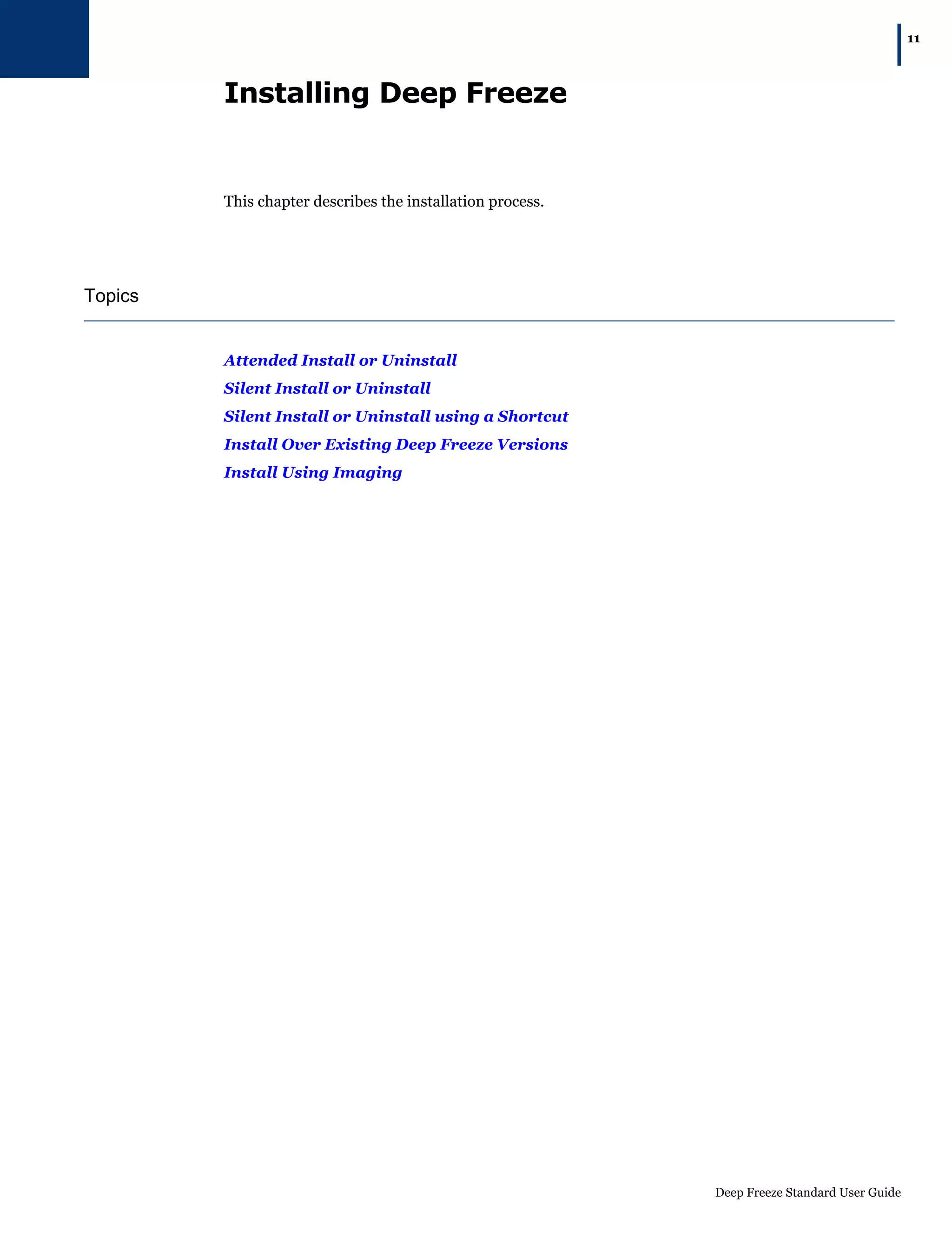 Deep Freeze Standard User Guide | PDF