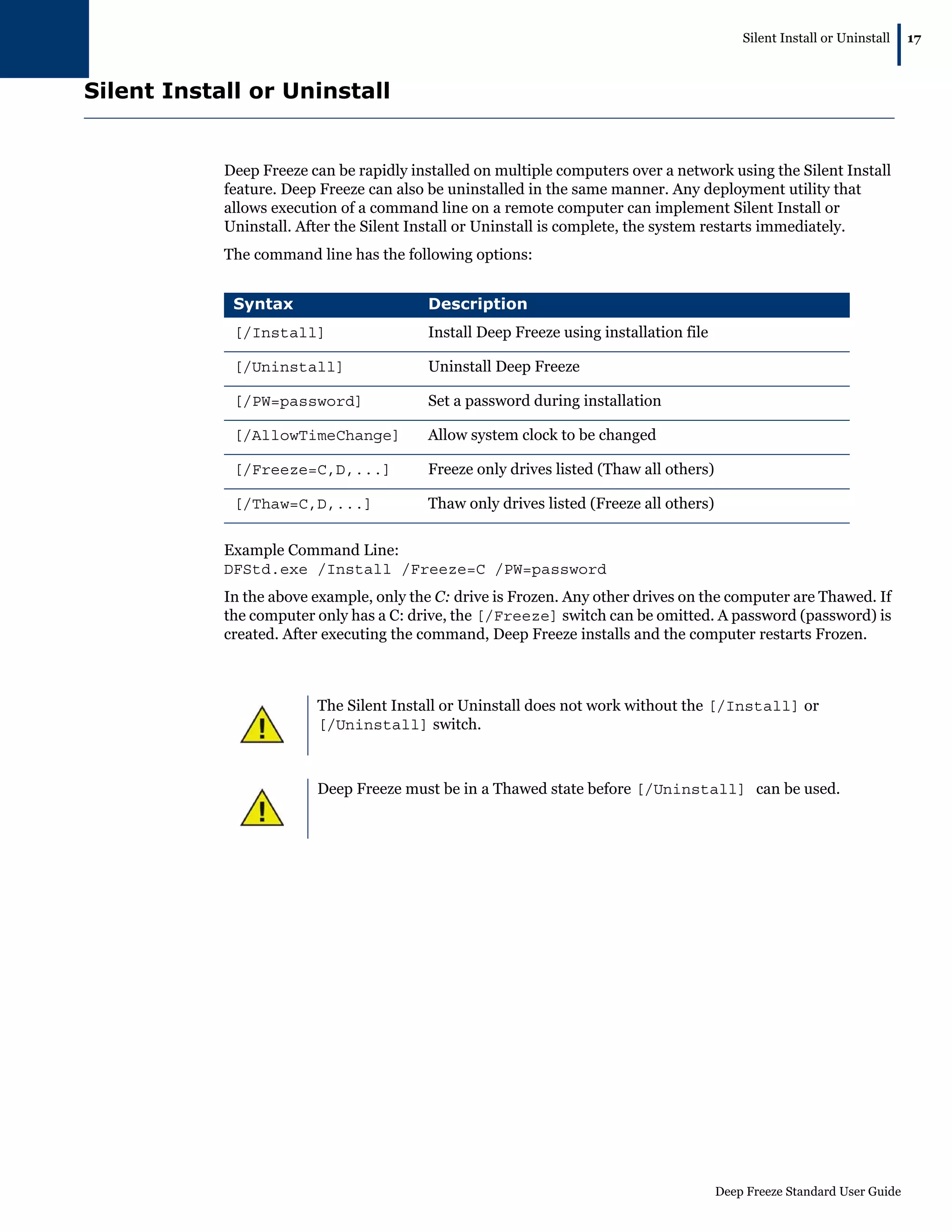 Deep Freeze Standard User Guide | PDF