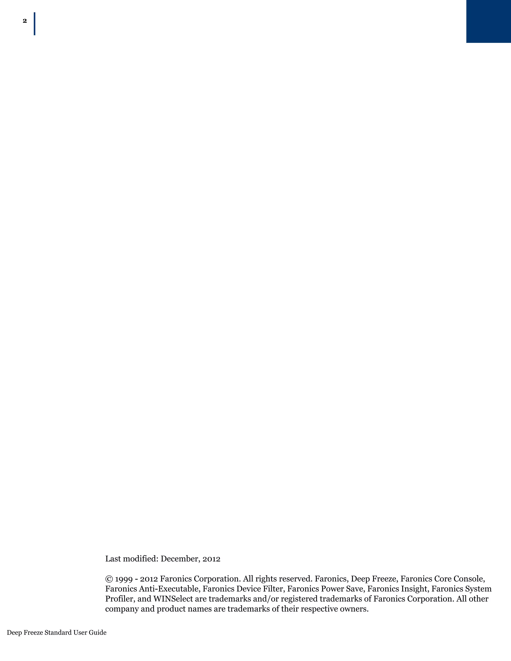 Deep Freeze Standard User Guide | PDF