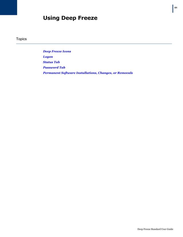 Deep Freeze Standard User Guide | PDF | Operating Systems | Computer ...