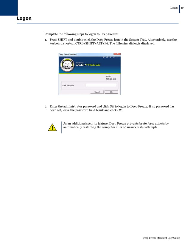 Deep Freeze Standard User Guide | PDF | Operating Systems | Computer ...