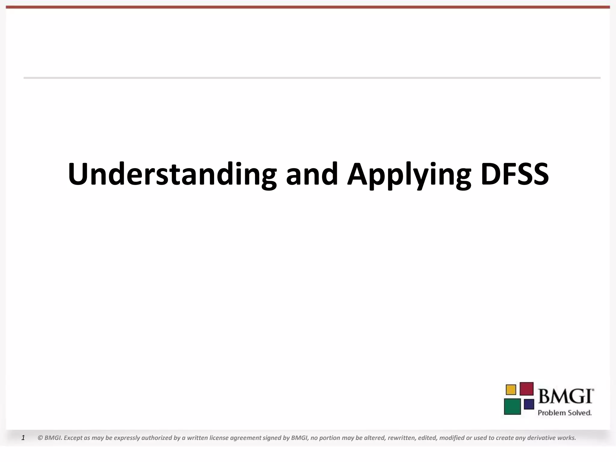 DfSS Webinar Part 1: An Introduction to DFSS | PPT