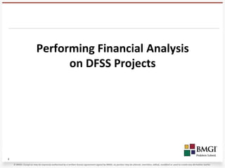 DfSS Webinar Part 2: Delivering better ROI on DFSS Projects | PPT