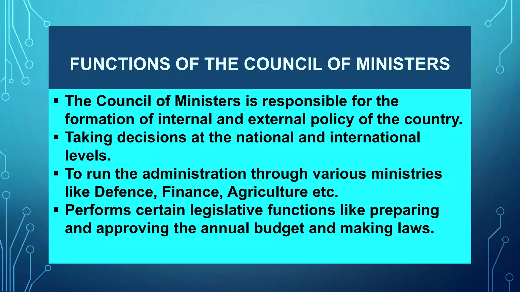 Class 8 chapter_19_the_union_executive_ppt | PPTX