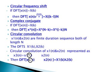 DFT - Discrete Fourier Transform and its Properties | PDF