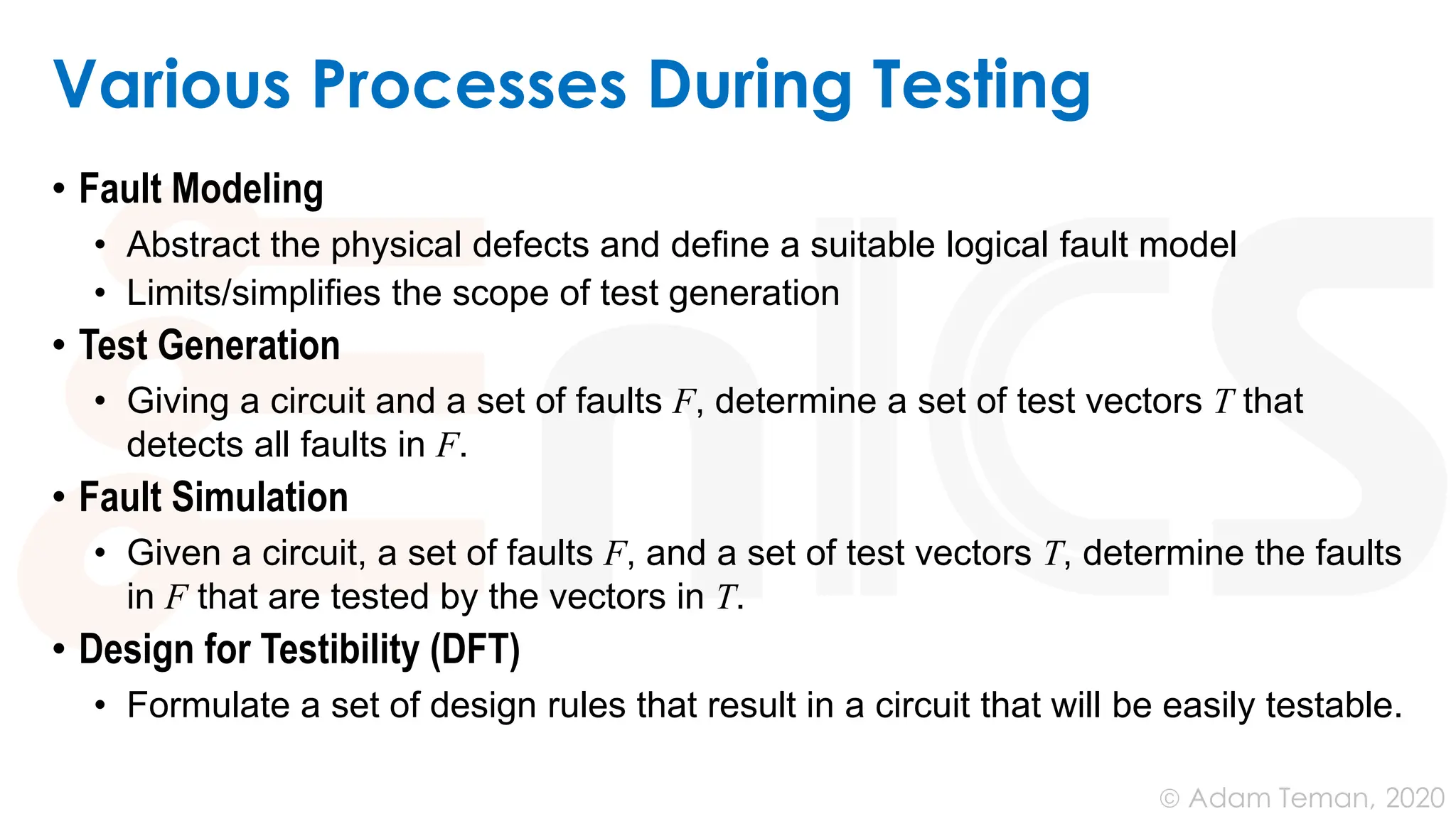 DFT-Lecture regarding the JTAG, MBIST introduction to DFT | PDF