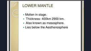 geography chapter 2 pptx inside our earth ,core mantle crust its ...
