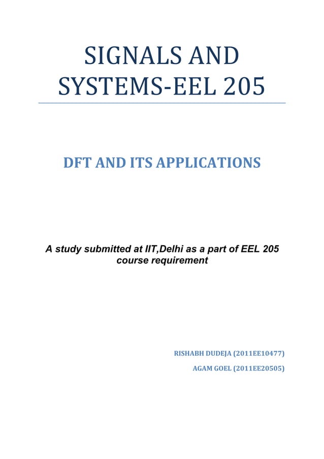 Dft and its applications | PDF