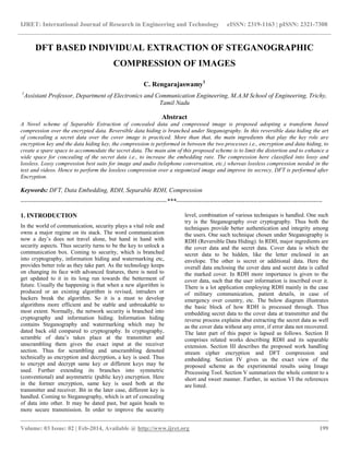 Dft based individual extraction of steganographic compression of images | PDF | Information and ...