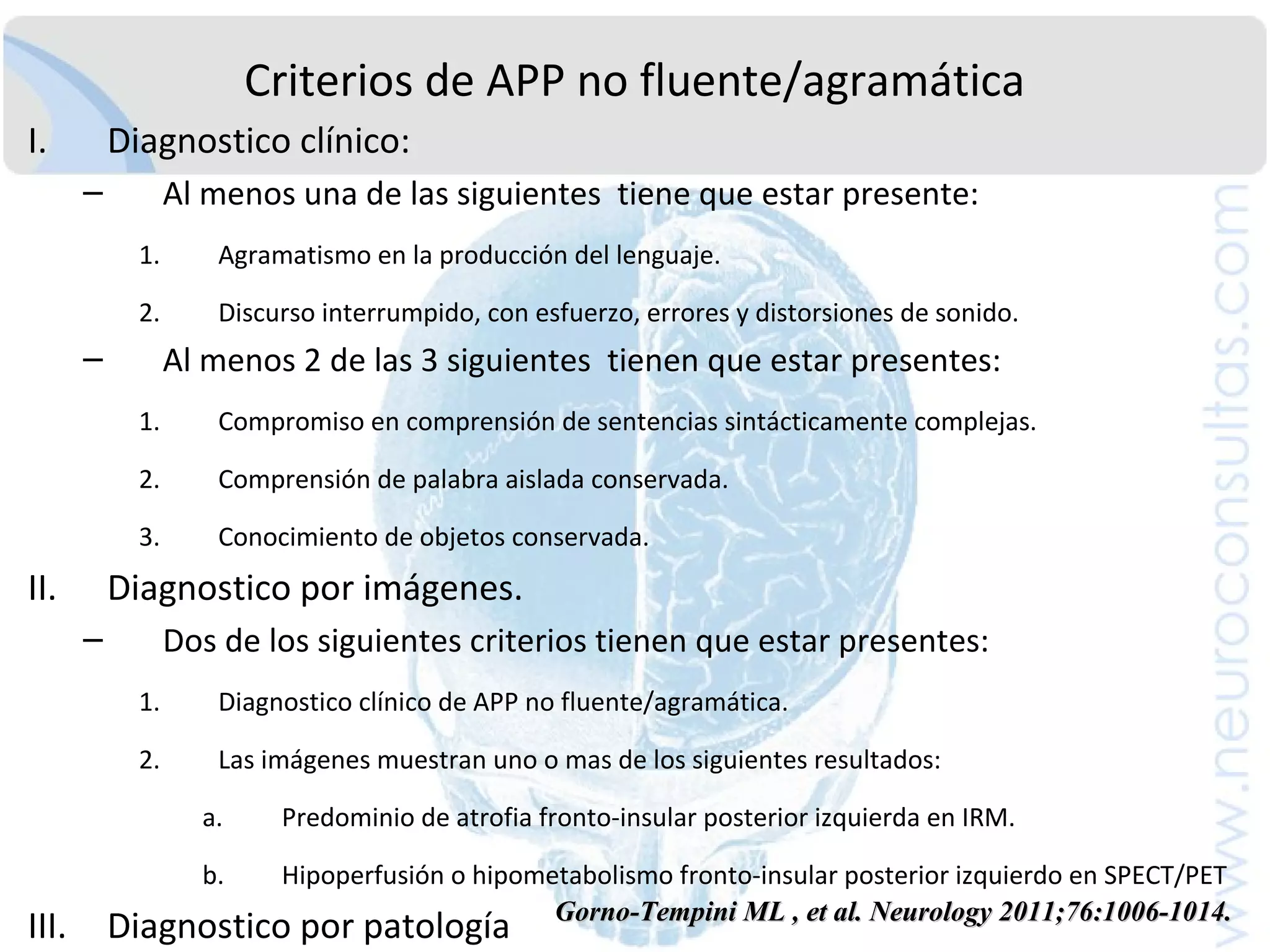 Nuevos Criterios Diagnósticos en Degeneración Lobar Fronto-Temporal ...