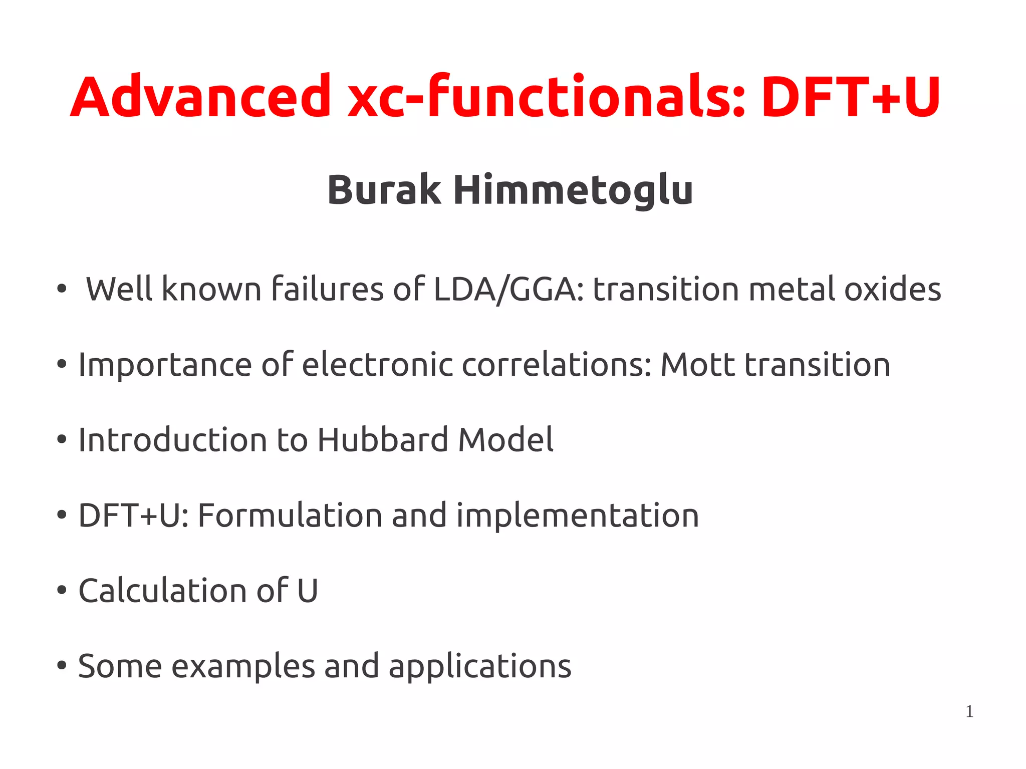 Basics of DFT+U | PDF