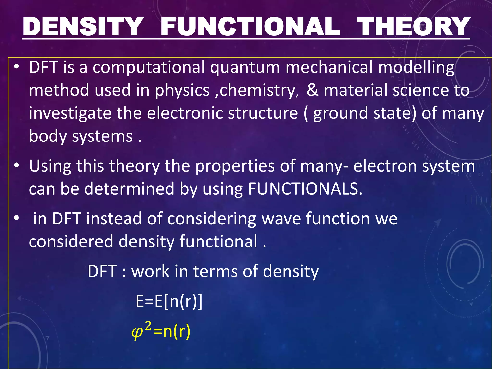 Density functional theory | PPTX
