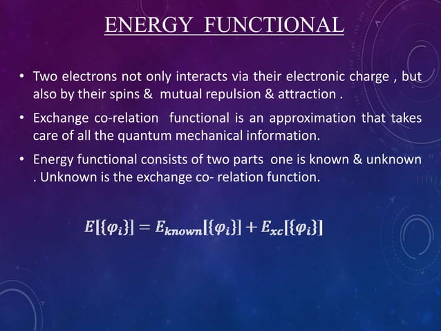 Density functional theory | PPTX | Chemistry | Science