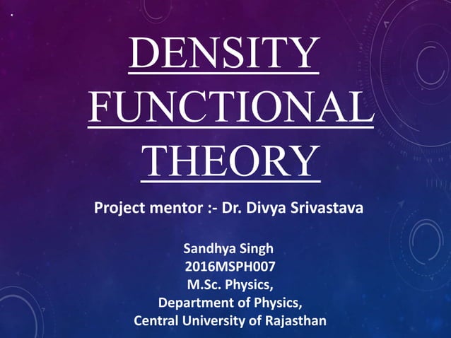 Density Functional Theory Ppt