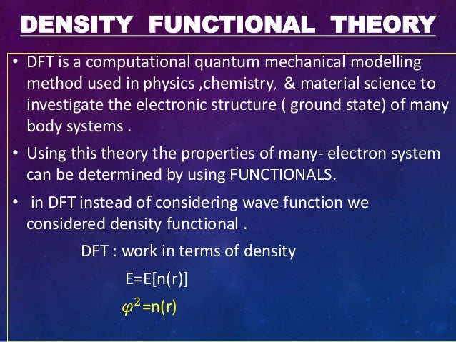 Density functional theory