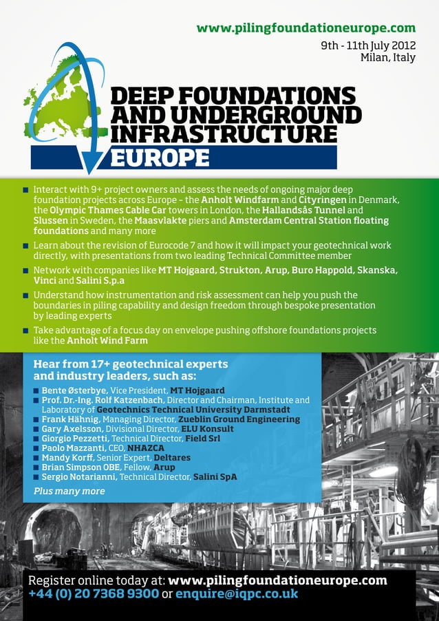 Deep Foundations and Underground Infrastructure Europe | PDF