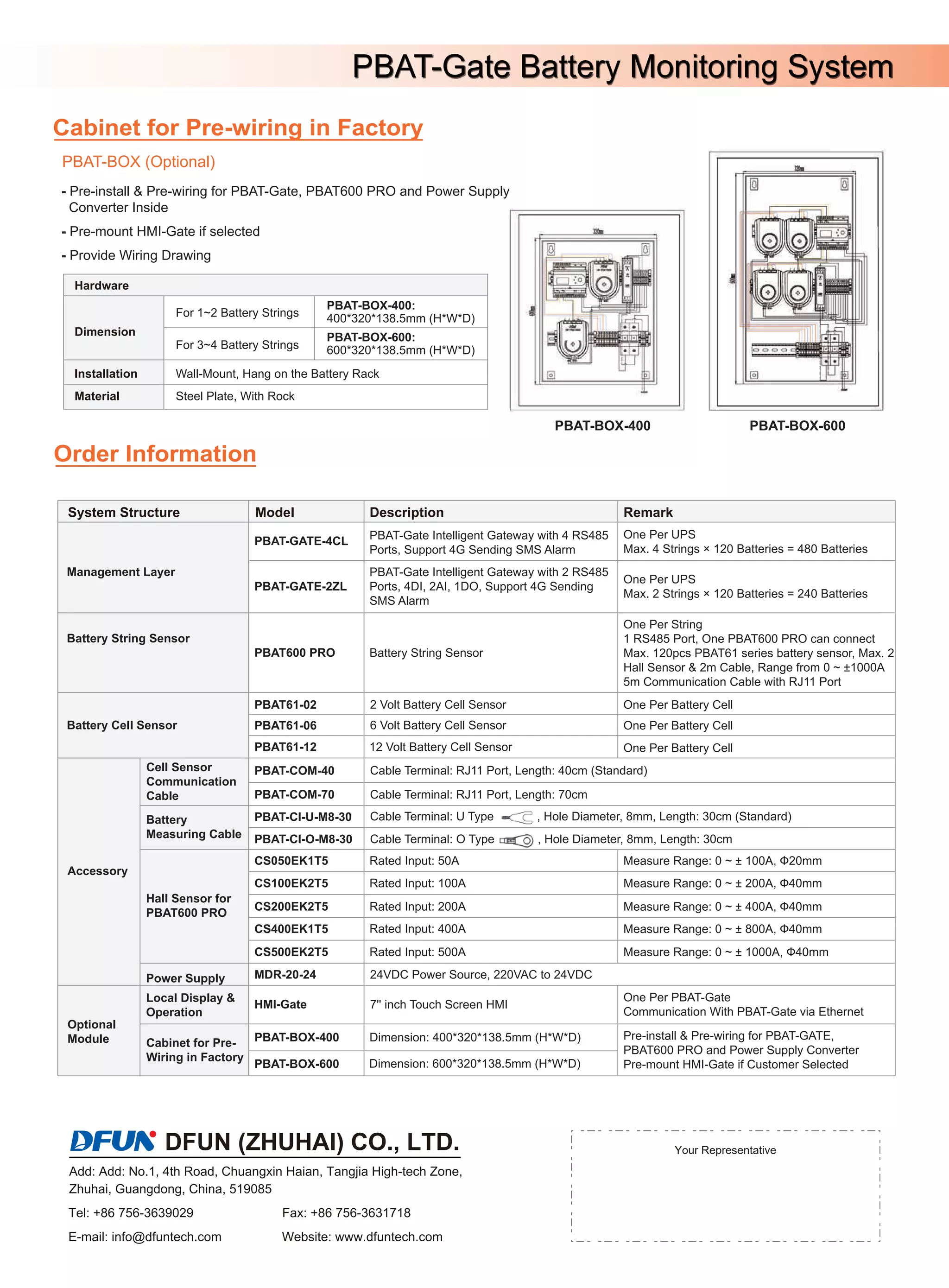Dfun pbat gate battery monitoring system 2021 v2.1 | PDF