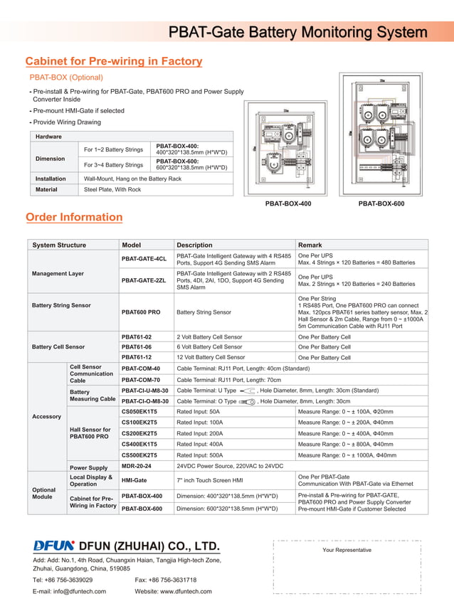 Dfun pbat gate battery monitoring system 2021 v2.1 | PDF