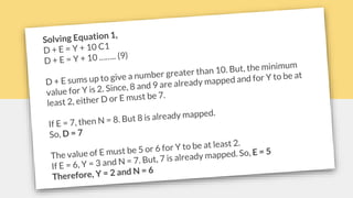 Crypto Arithmetic Problem - Example | PPTX