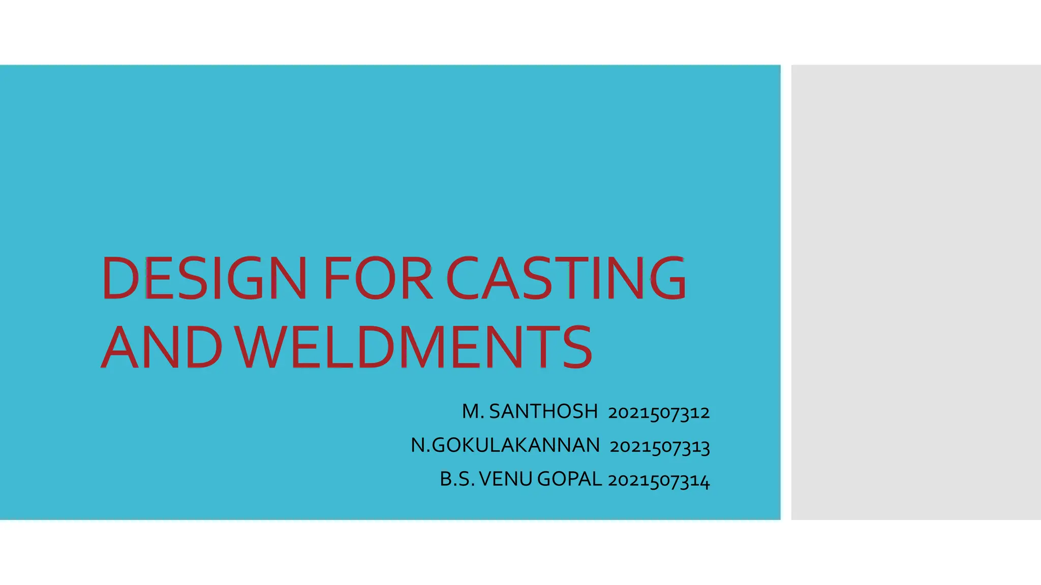 Design for casting and weldments design of casting | PPTX