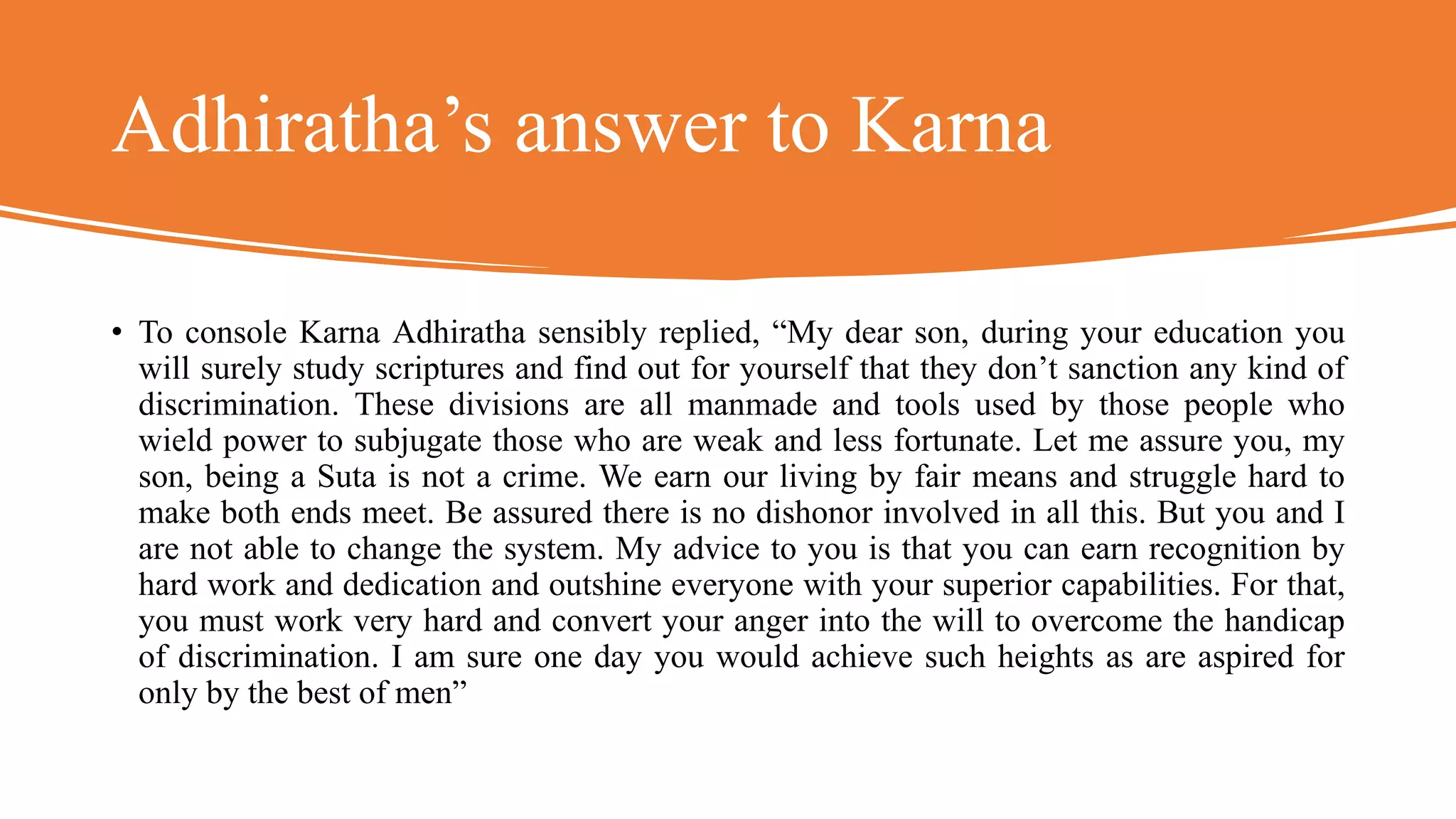 Karna as voice of subaltern | PPTX