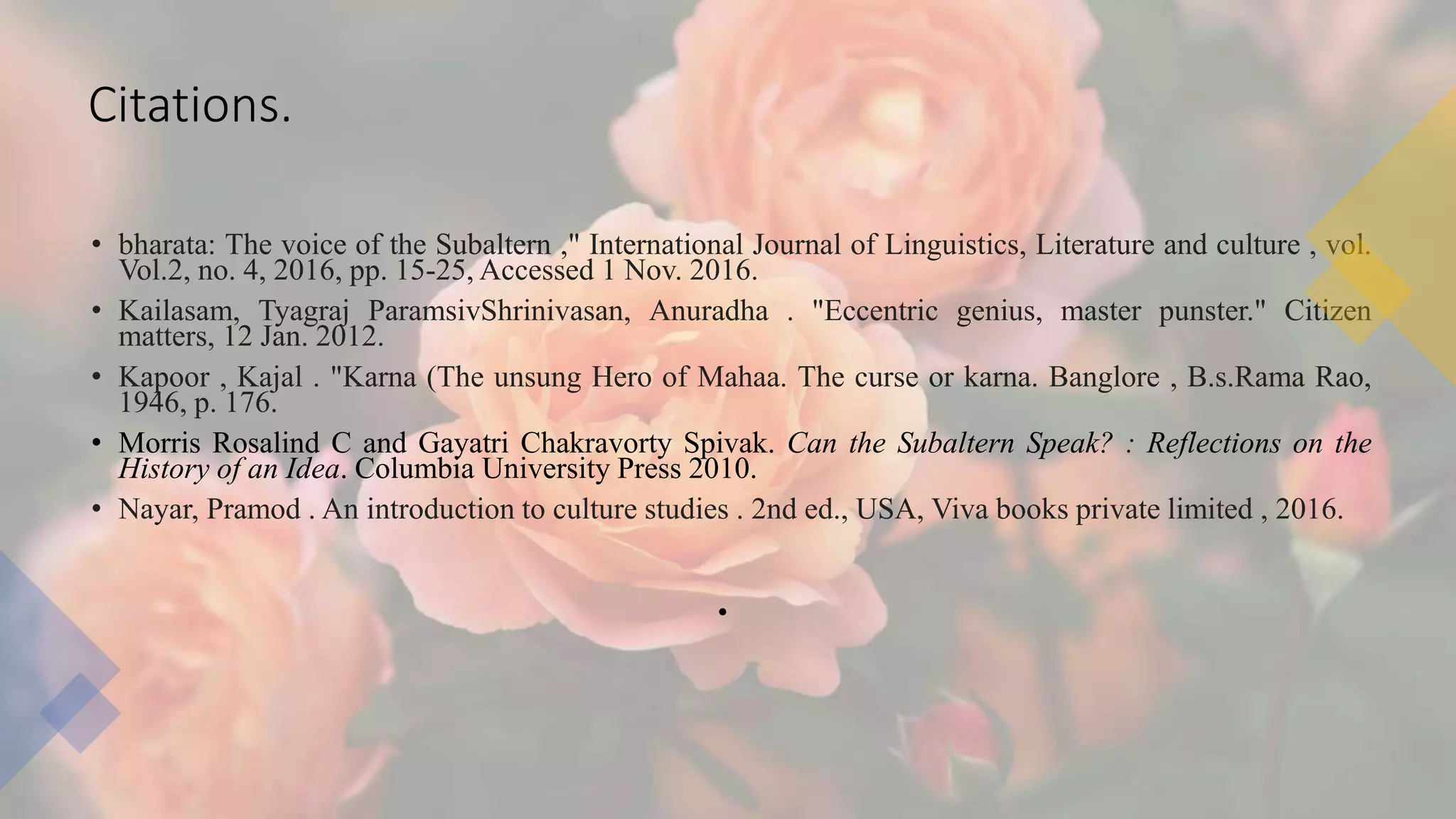 Karna as voice of subaltern | PPTX