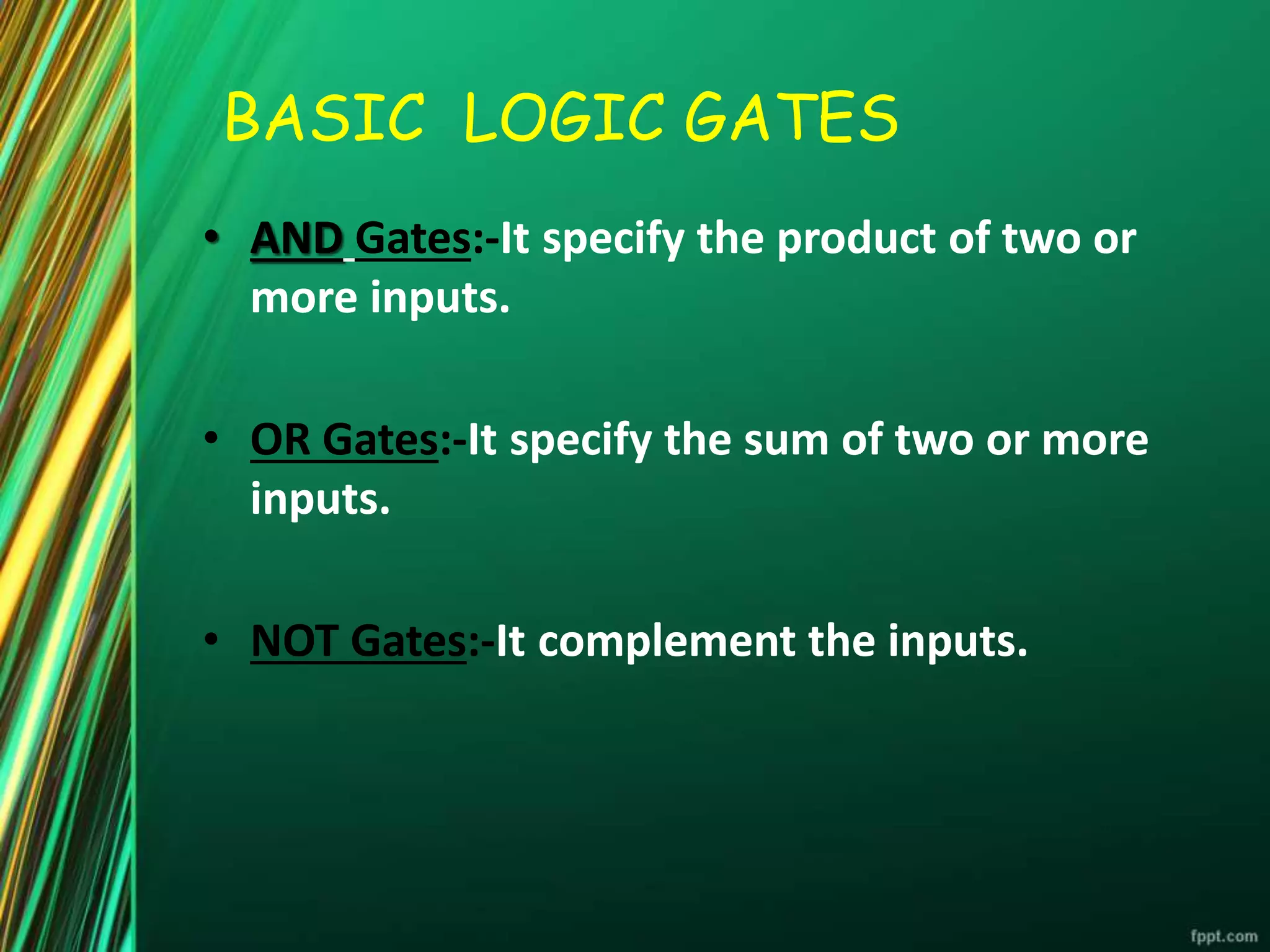 digital logic gates | PPTX