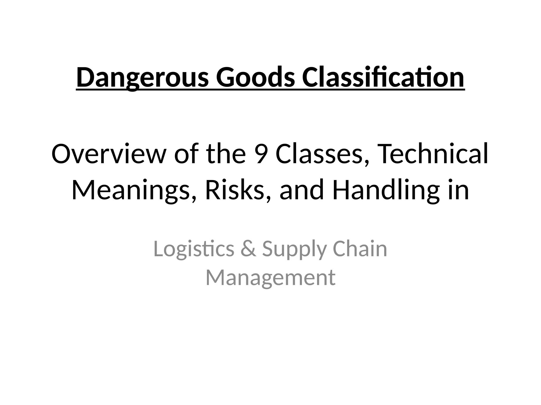 DG-Classification - Logistics & SCM.pptx