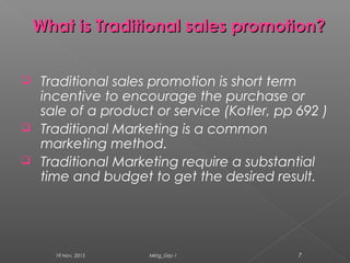 Digital marketing vs. Traditional sales promotion | PPT