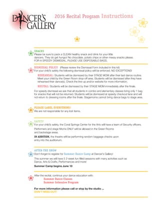 Dancer Gallery Recital Program - 2016 | PDF