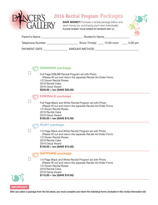 Dancer Gallery Recital Program - 2016 | PDF