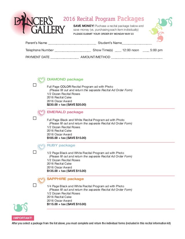 Formal Dance Program Samples