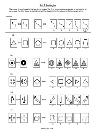 Bright Young Things - Non Verbal Reasoning Sample Paper | PDF