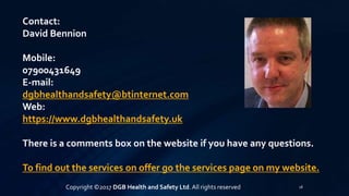 DGB Health and Safety Ltd Online E-learning Presentation 2017 | PPTX