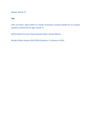 DGCA Module 10 CAR Series I Questions.pdf