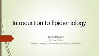 Introduction to epidemiology | PPT
