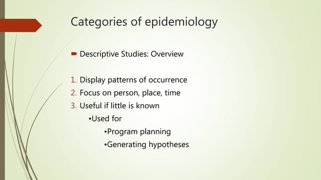 Introduction to epidemiology | PPT
