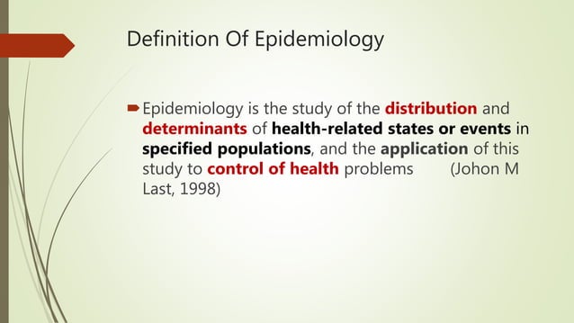 Introduction to epidemiology | PPT