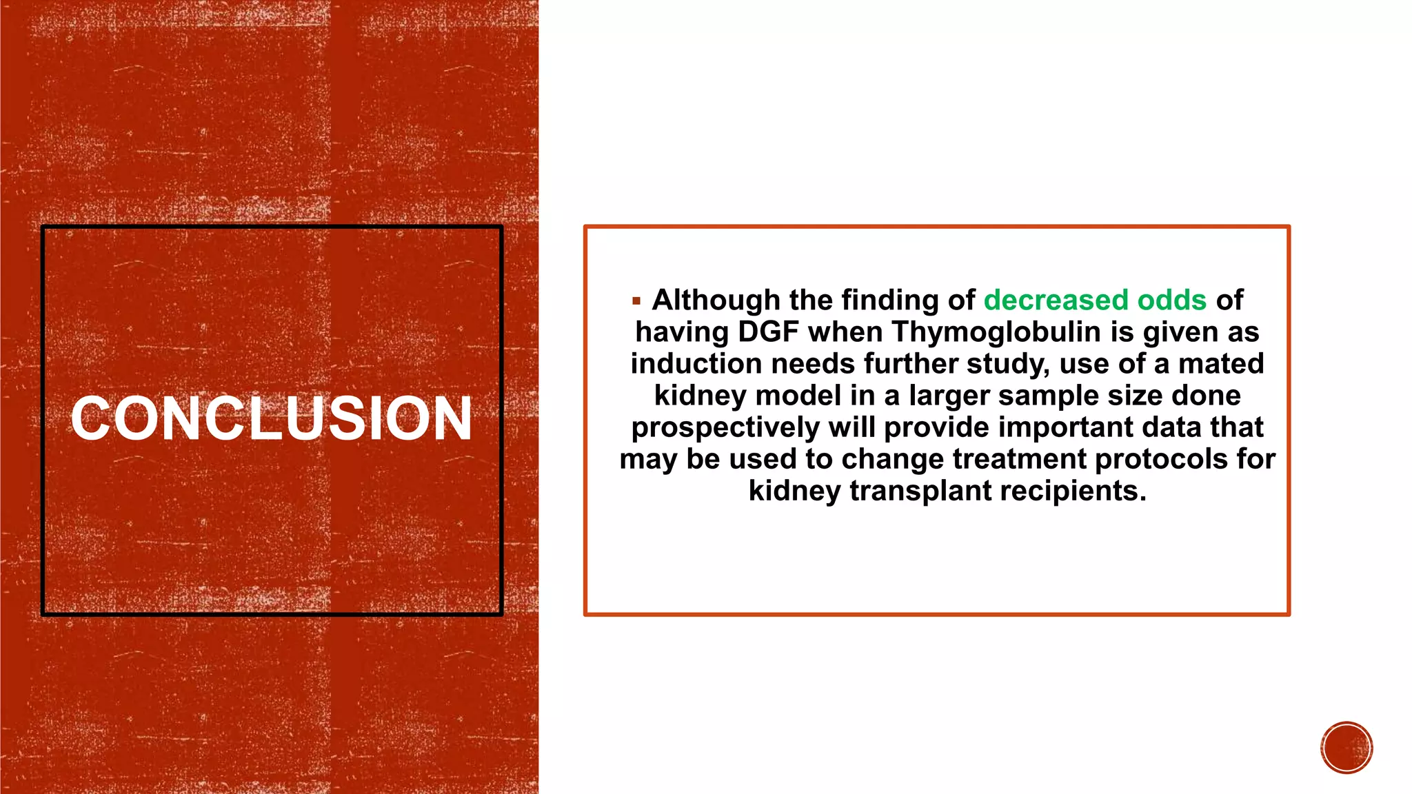 Delayed Graft Function post kidney transplant, Moh'd sharshir | PPTX