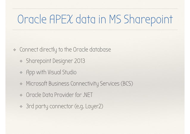 Oracle Application Express (APEX) and Microsoft Sharepoint integration | PDF | Databases ...