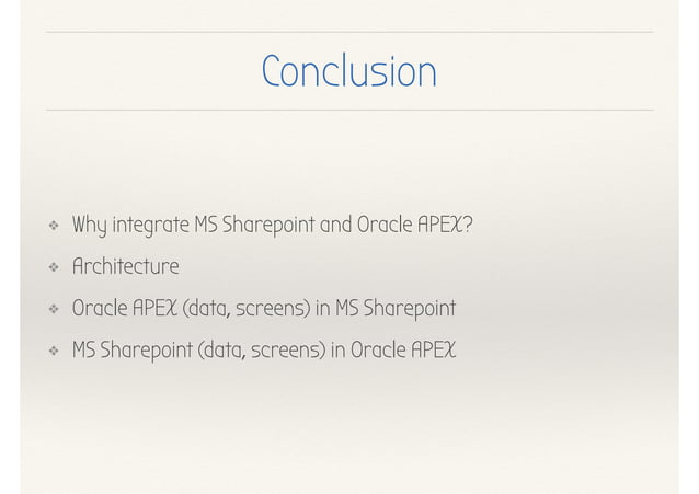 Oracle Application Express (APEX) and Microsoft Sharepoint integration | PDF | Databases ...