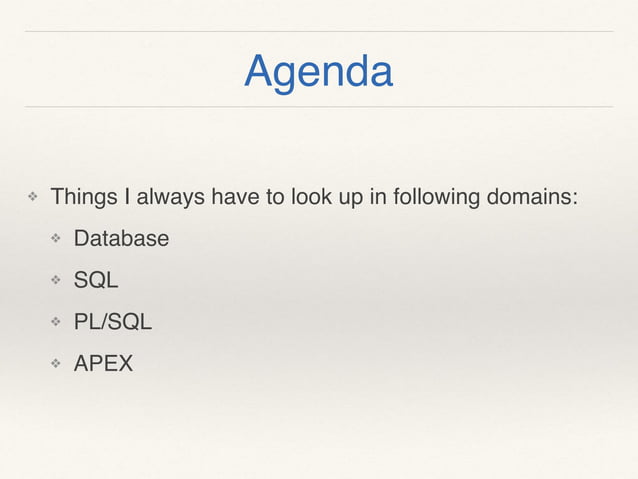 Oracle APEX Cheat Sheet