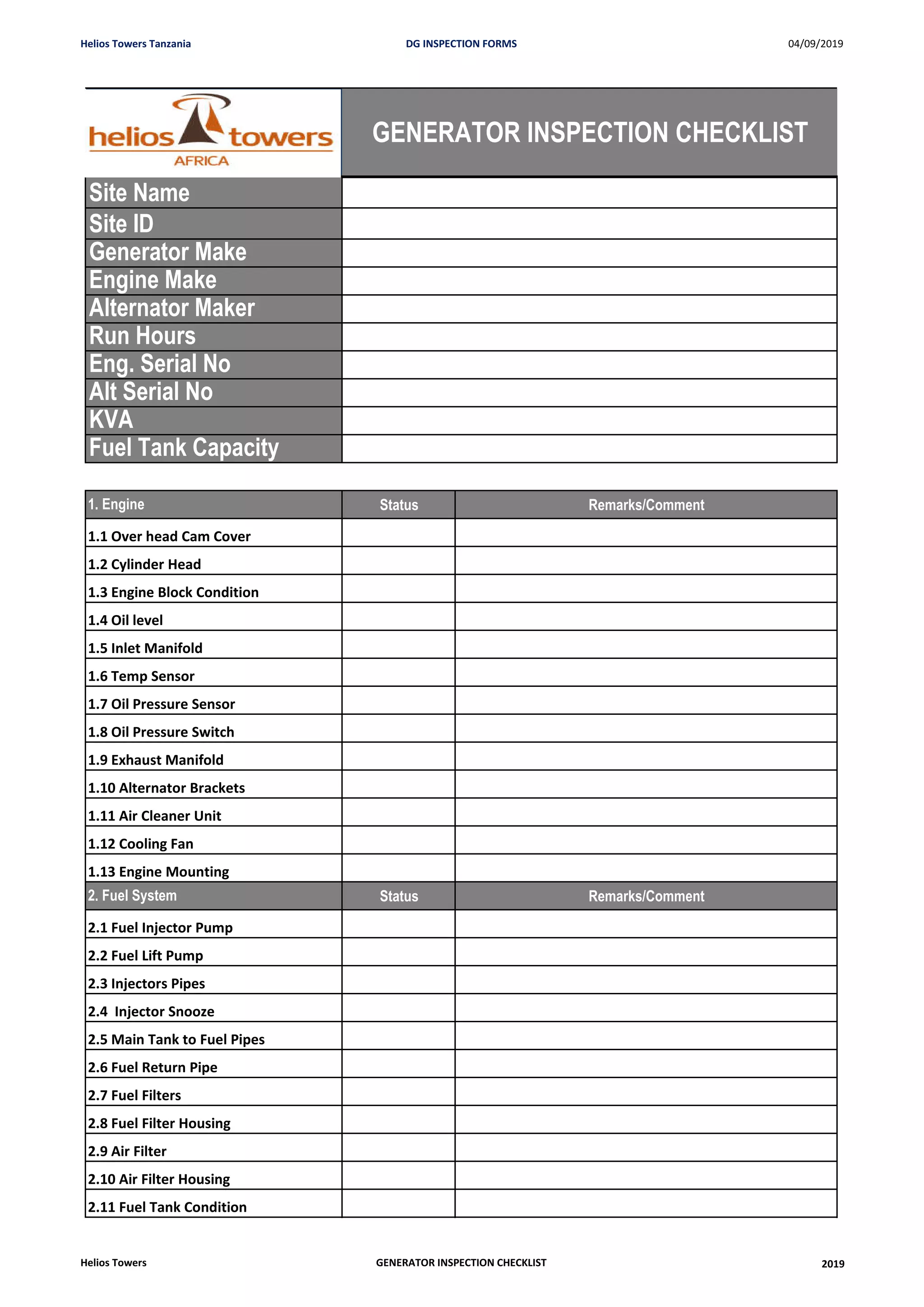Dg inspection forms | PDF