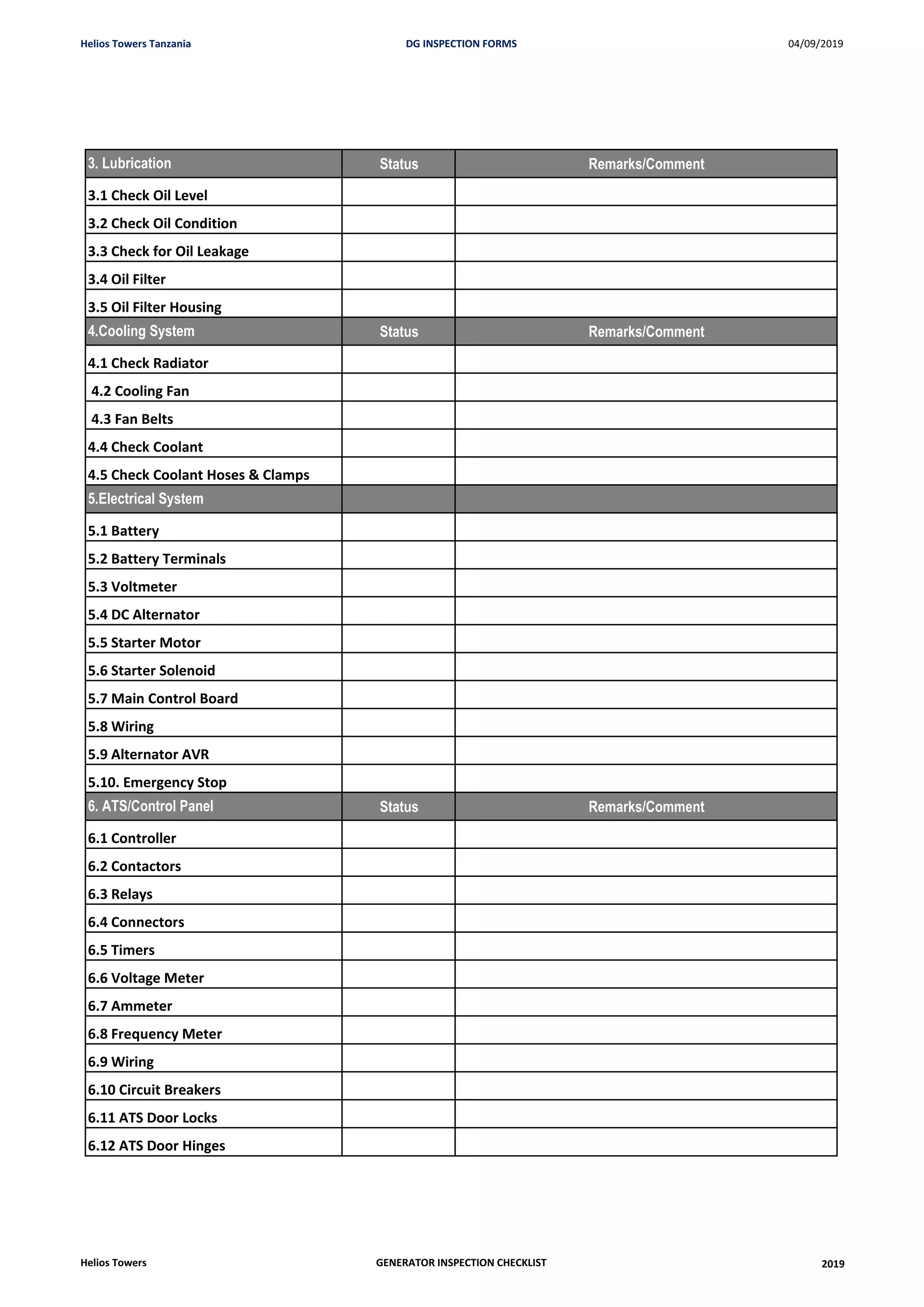 Dg inspection forms | PDF