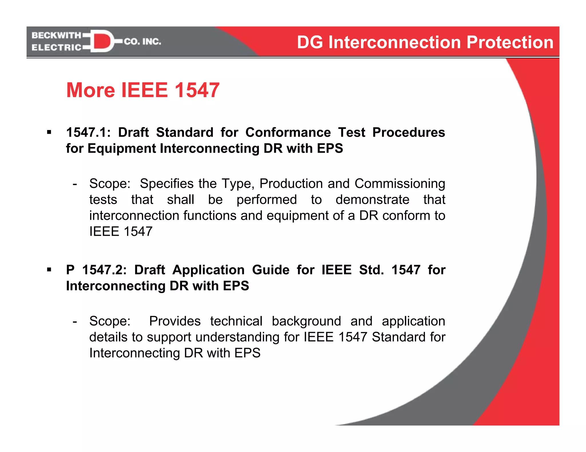 DG interconnection protection ieee 1547 | PDF