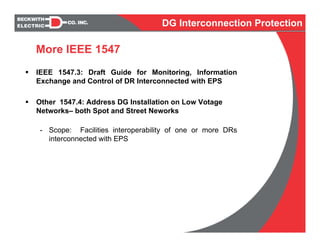 DG interconnection protection ieee 1547 | PDF