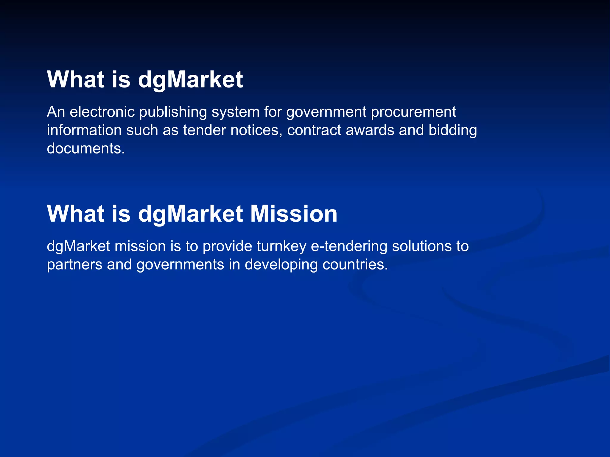 Dg market international development directory | PPT