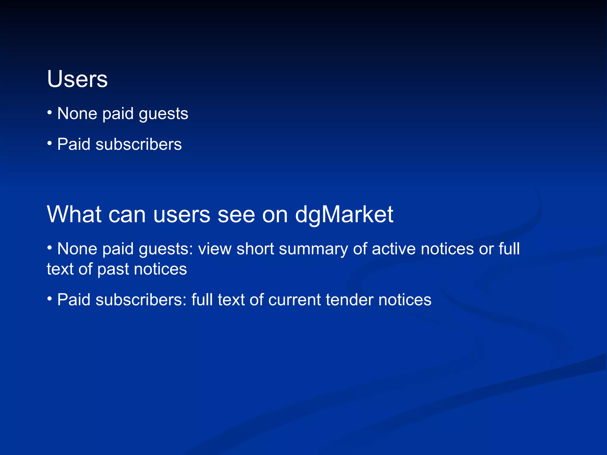 Dg market international development directory | PPT