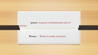 Different between poem and poetry | PPTX